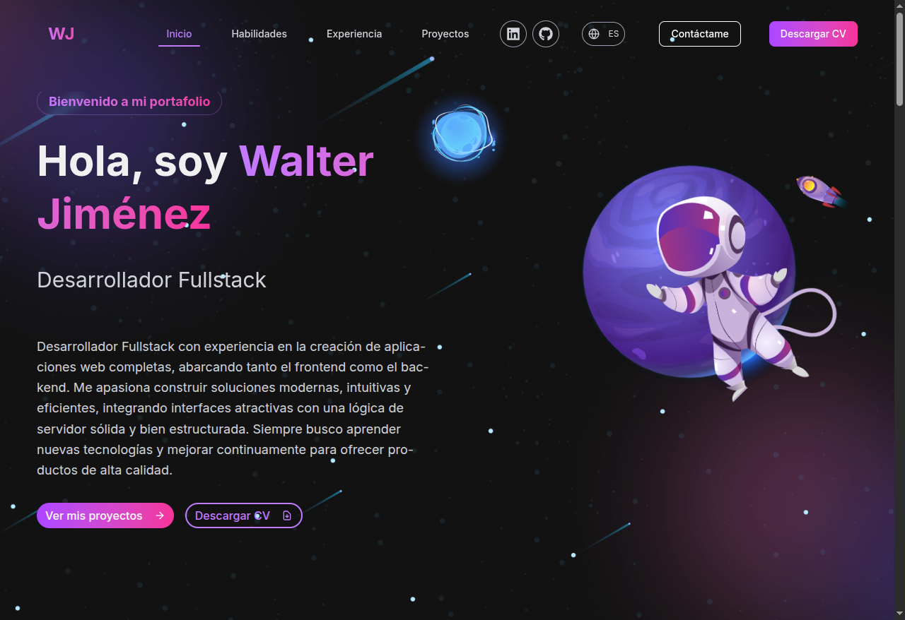 Walter Jiménez - Desarrollador Fullstack | Portafolio Profesional